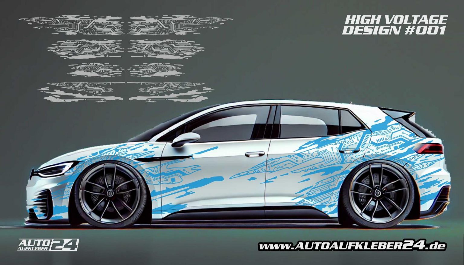 HIGH VOLTAGE DESIGN - Elektro Auto Design - Aufkleber SET #001