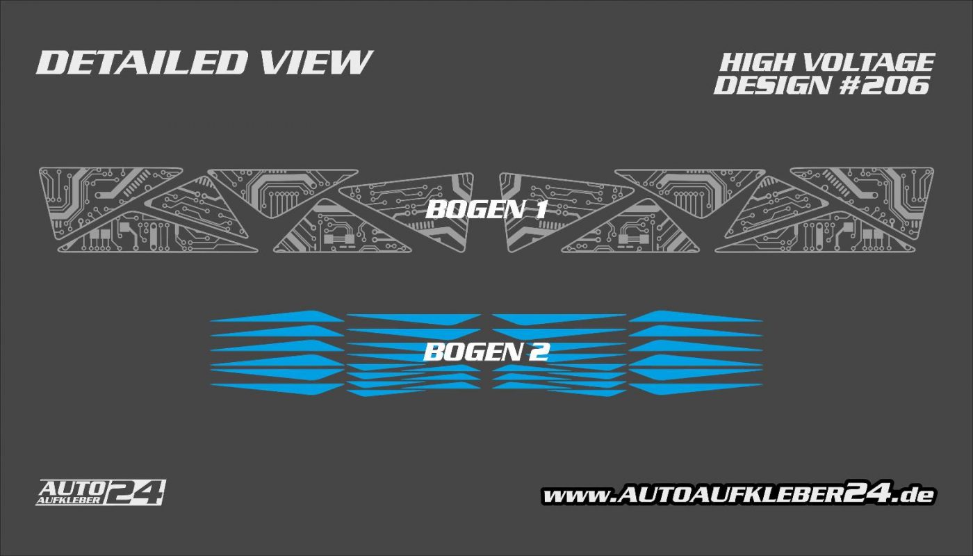 HIGH VOLTAGE DESIGN - Elektro Auto Design - Aufkleber SET #206