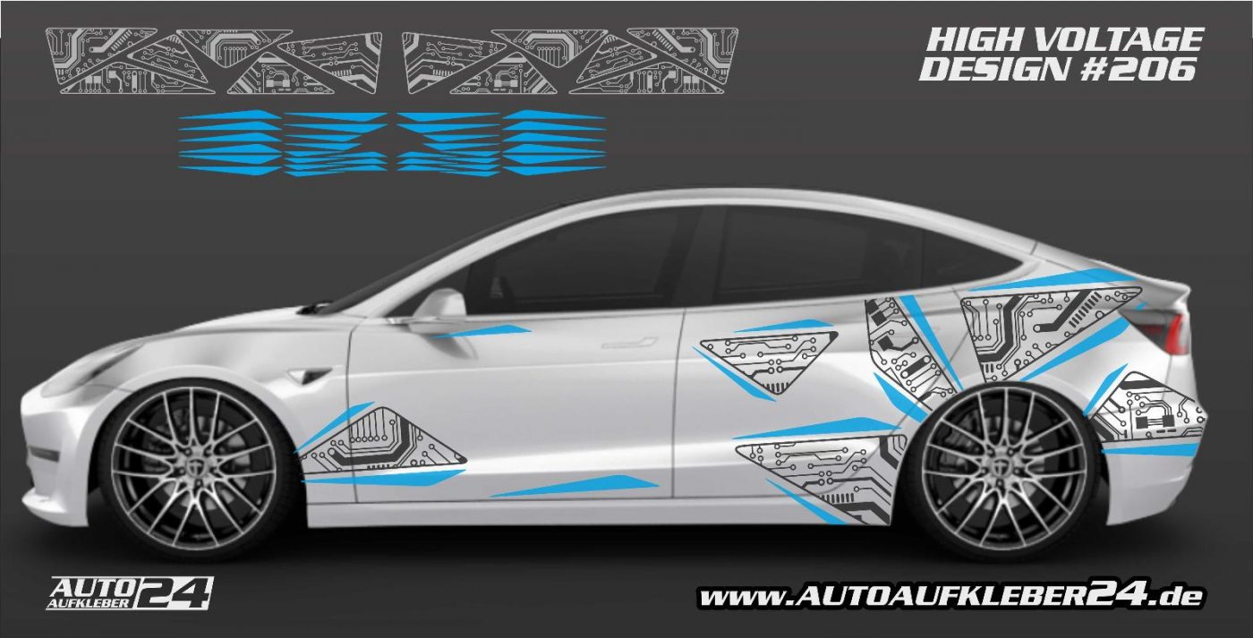 HIGH VOLTAGE DESIGN - Elektro Auto Design - Aufkleber SET #206