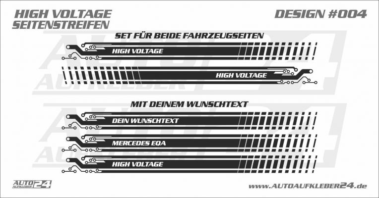 HIGH VOLTAGE DESIGN - Elektro Auto Design - Aufkleber SET #001