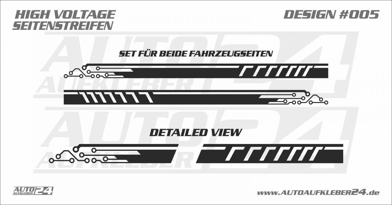 HIGH VOLTAGE DESIGN - Elektro Auto Design - Aufkleber SET #001