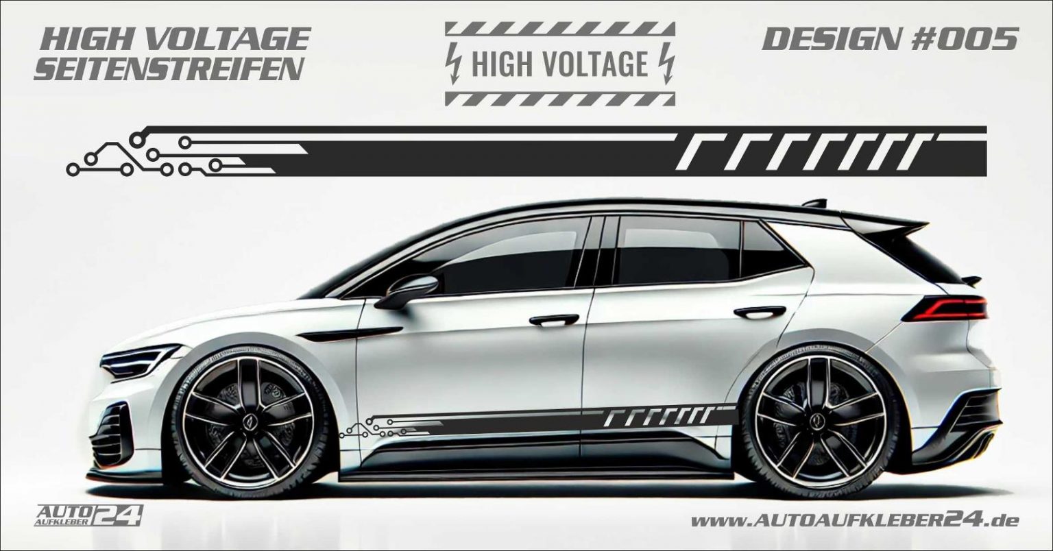 HIGH VOLTAGE DESIGN - Elektro Auto Design - Aufkleber SET #001